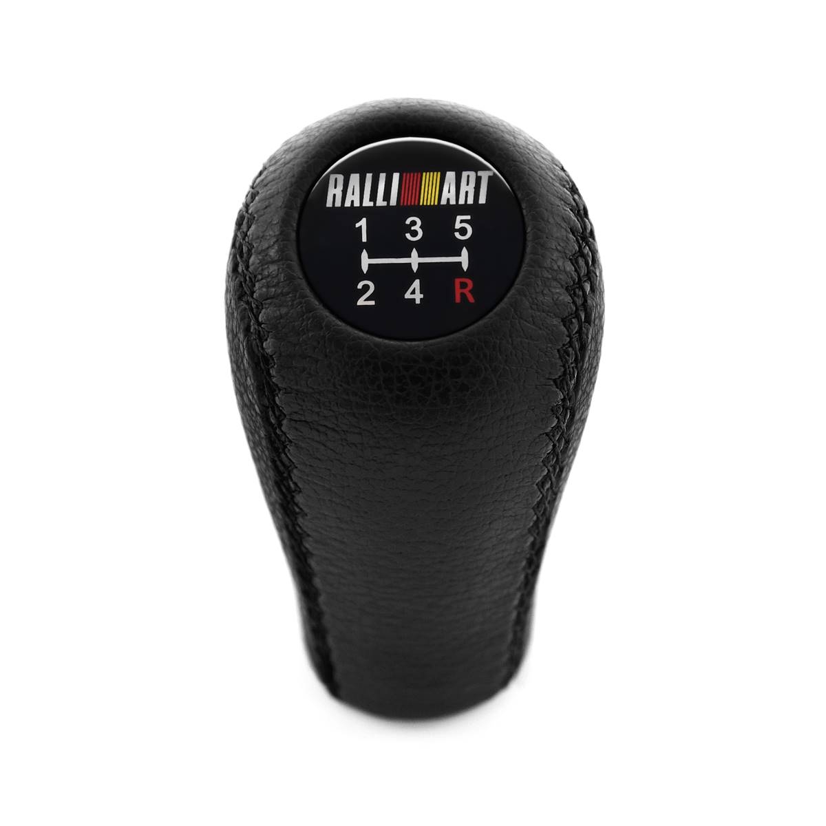 Mitsubishi Evo Ralliart Genuine Leather Gear Shift Knob 5 Speed Manual Transmission Shifter Lever Screw On Type M10x1.25 shiftknobs.eu