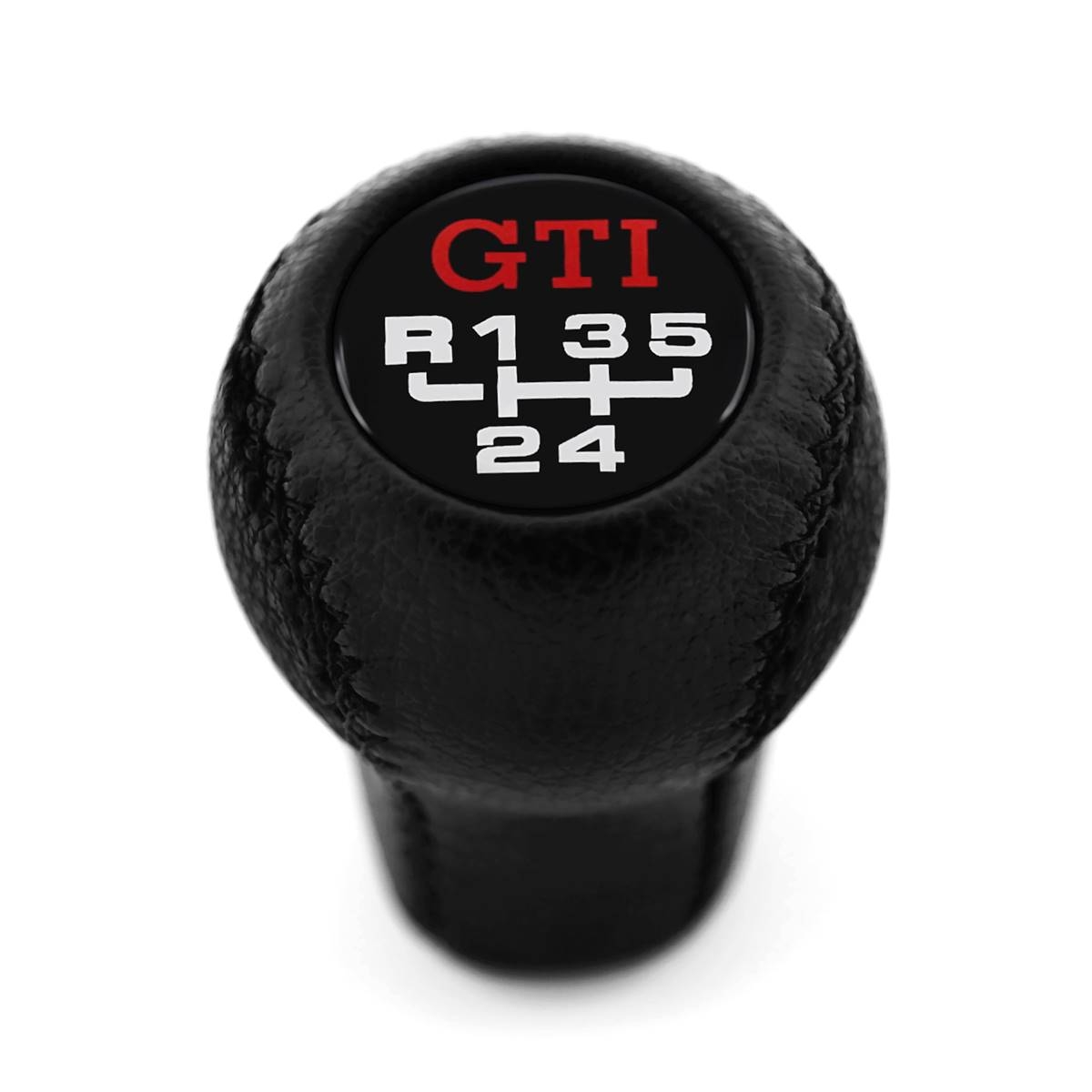 Volkswagen GTI Genuine Leather Gear Shift Knob 5 Speed Manual Transmission Shifter Lever Screw On Type M12x1.5 shiftknobs.eu